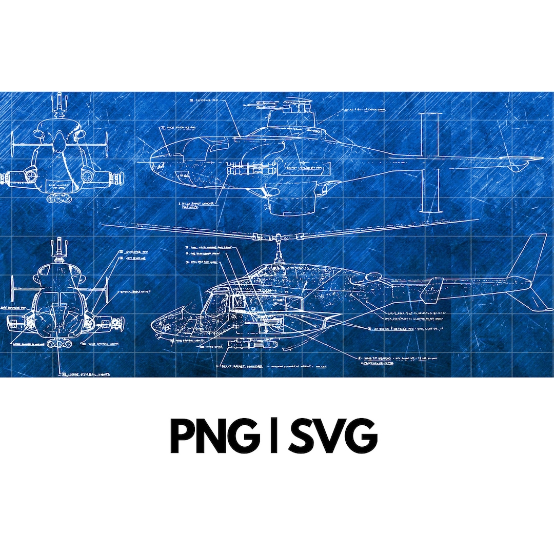 Digital Airwolf Helicopter Blueprint Classic TV Series Art - Etsy