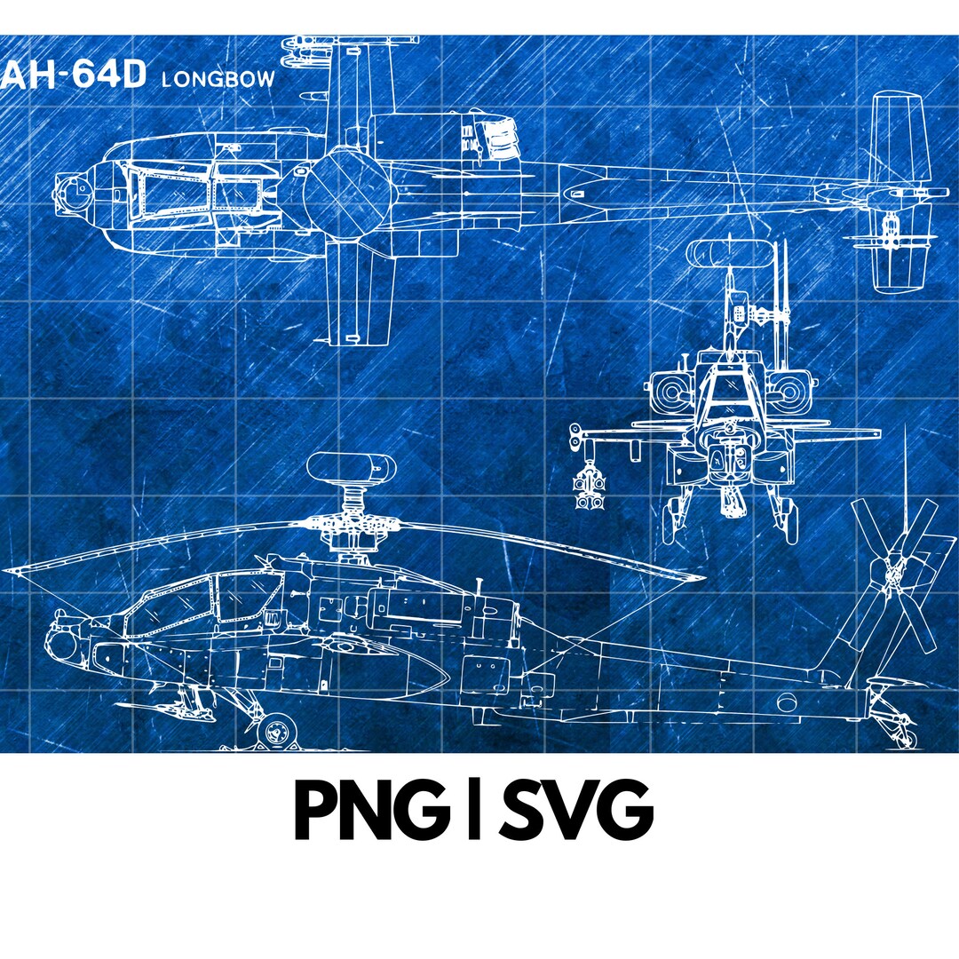 Digital AH-64D Longbow Blueprint Military Aviation Decor - Etsy