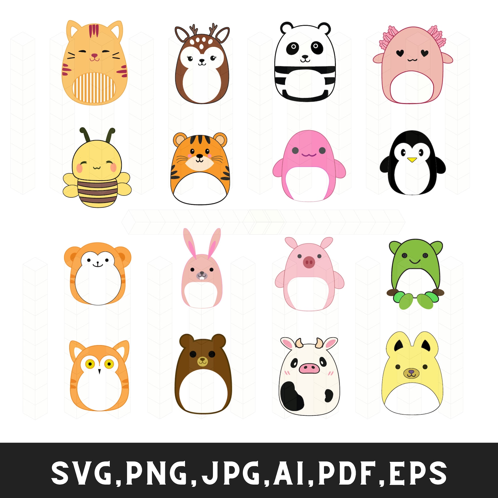 Squishmallow Animals Svg Png, Squishmallow Clipart, Squishmallow Design ...