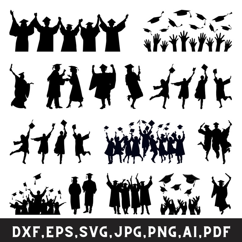 Graduation Svg Bundle, Graduation Cap Svg, Graduation Clipart, Graduate ...