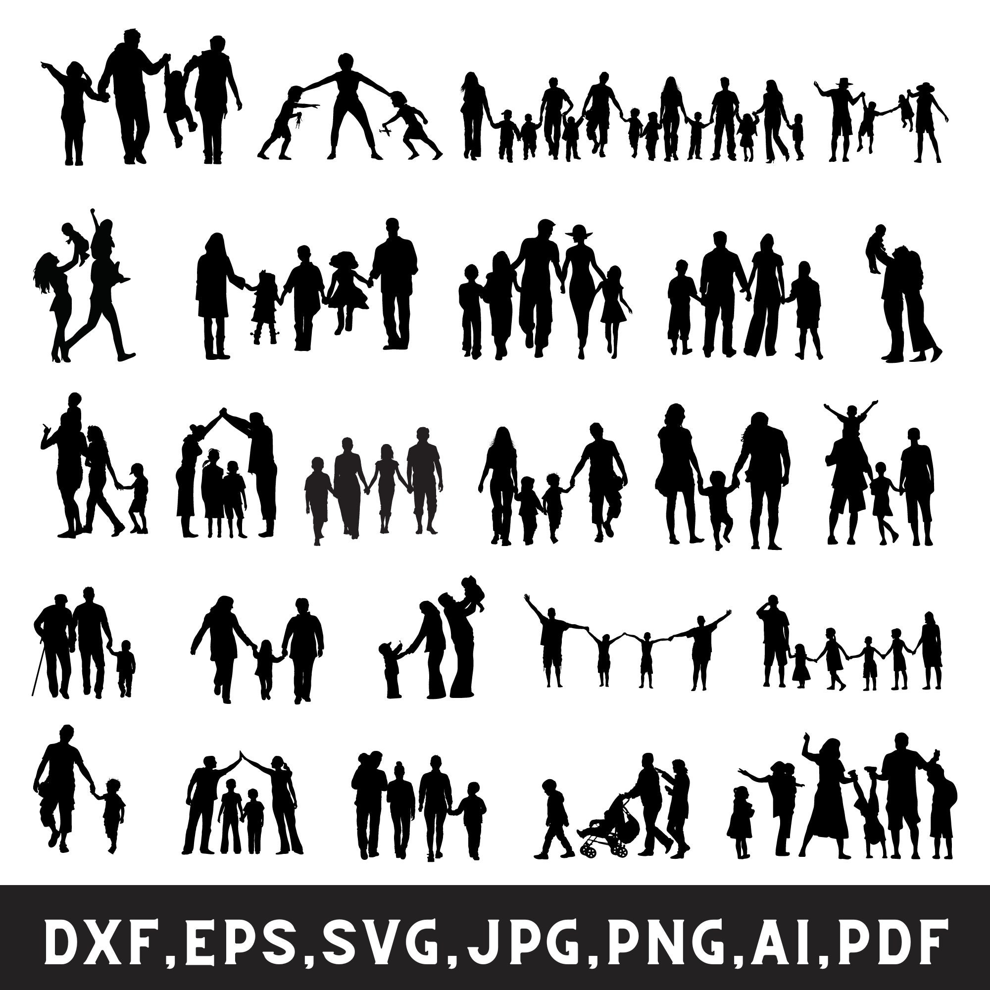 Family Svg Png Bundle, Family Clipart, , Family Silhouette, Family Svg ...