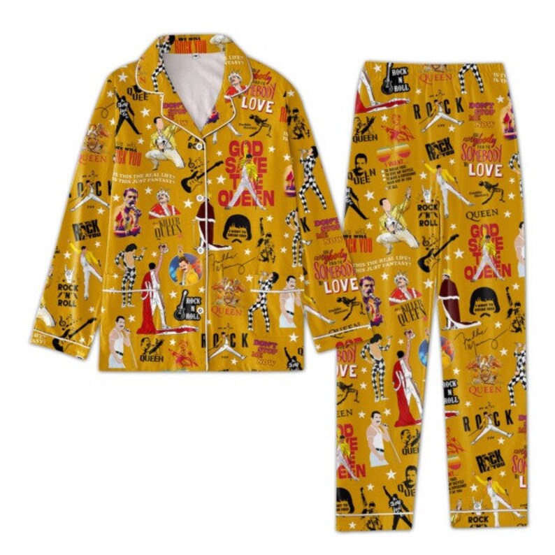 Freddie Mercury Pajamas Set Queen Band Pajamas Freddie - Etsy