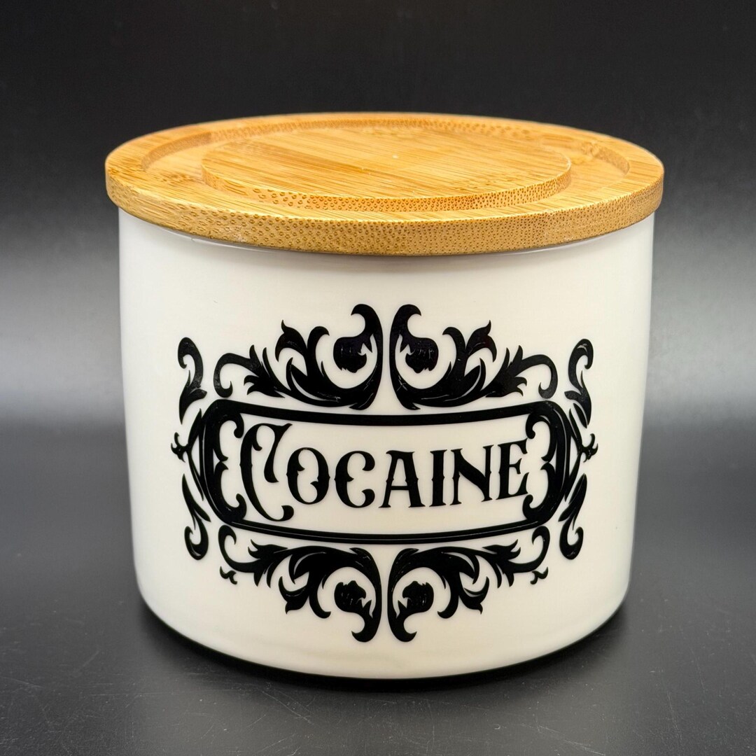Cocaine Ceramic Canister, Dark Humour Kitchen Jar, Gothic Apothecary ...