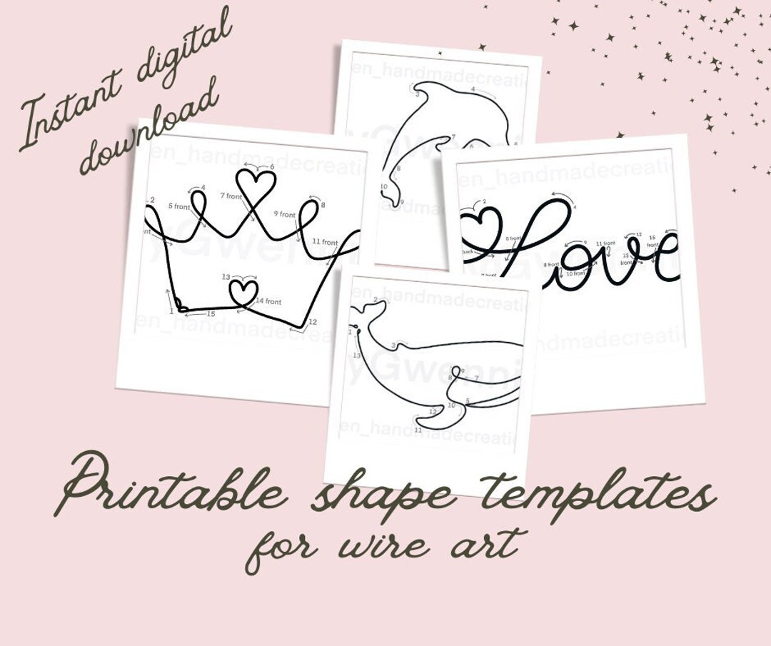 Printable Shape Templates for Knitted Wire Art | With Guiding Arrows ...