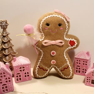 Gingerbread Girl Cookie Plush Christmas Pillow or Table Decor 12 Inches ...