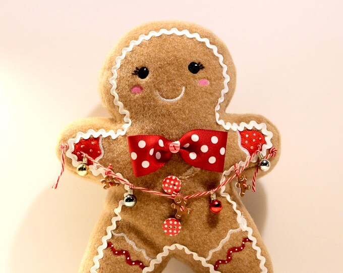 Gingerbread Man Plush Christmas Pillow or Table Decor 12 Inches ...