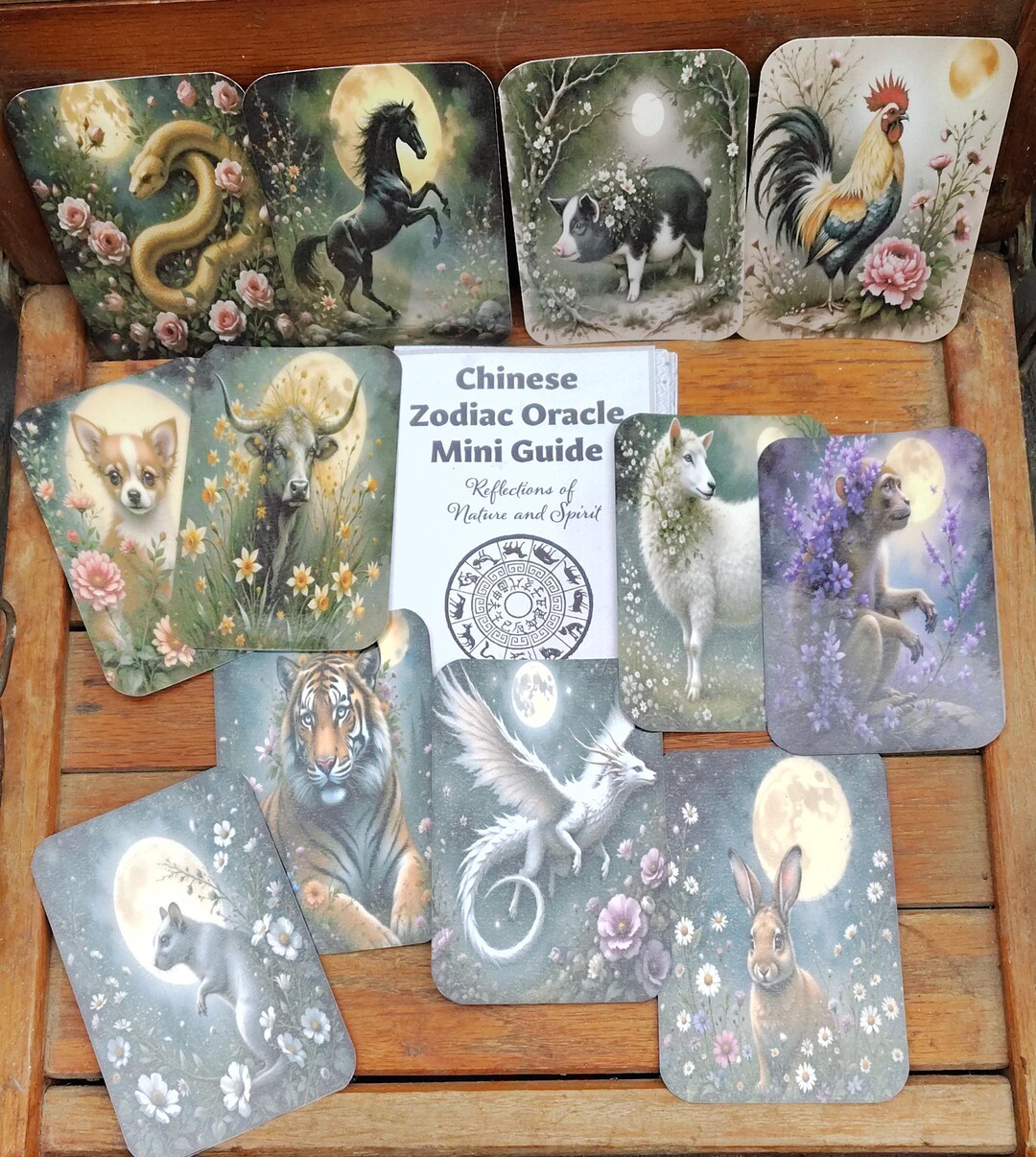 Oracle Deck – Chinese Zodiac, Handmade Lunar Animal Divination Cards - Etsy