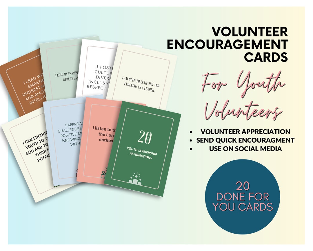 Ministry Volunteer Affirmation Cards Digital Cards AND Template Edit in ...