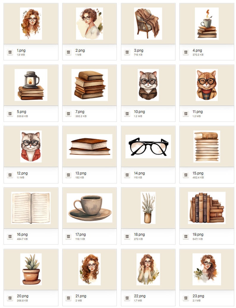 110 Library Stickers Adorable Clip Art Print at Home Bookworm and ...