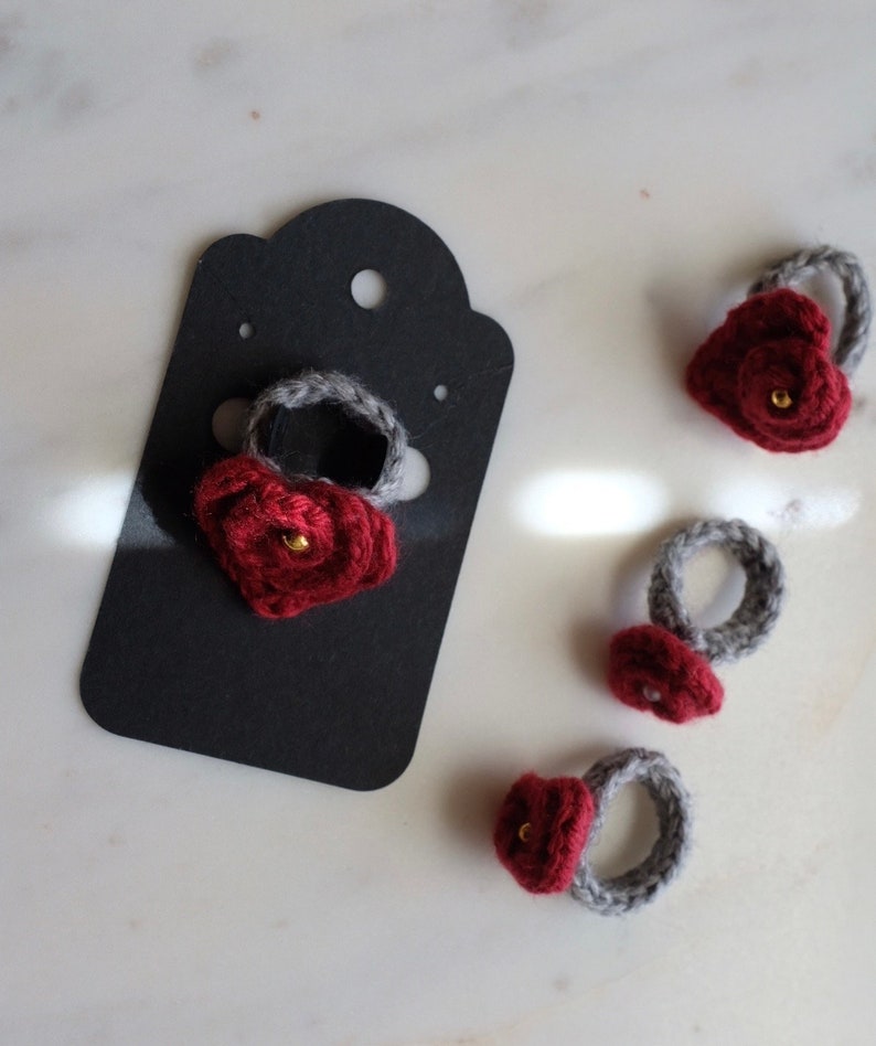 Flower Crochet Rings With Pearls/metal Free Rose Rings/handmade ...