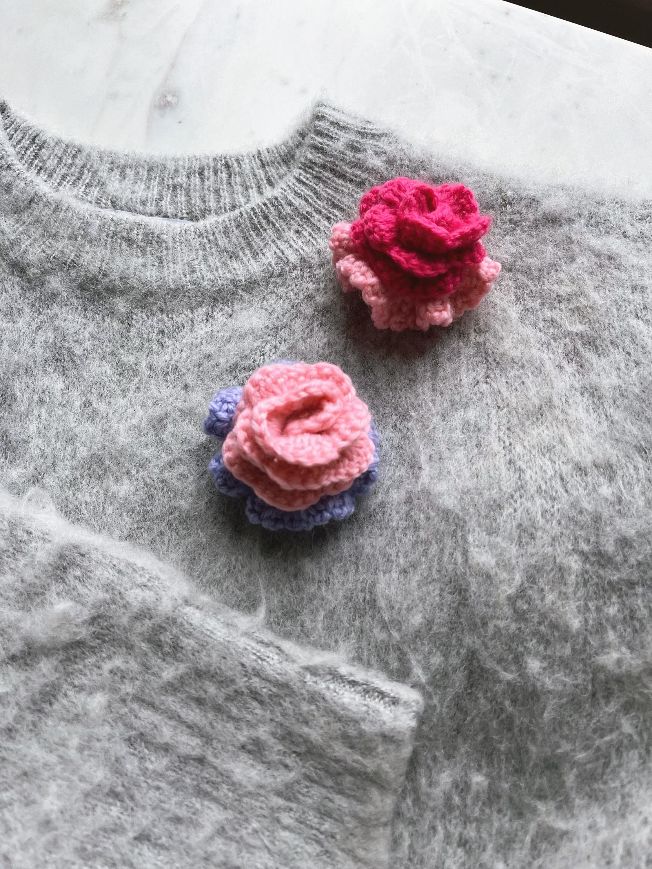 Crochet Flower Brooch/handmade Rose Brooch/micro Crochet Sunflower ...