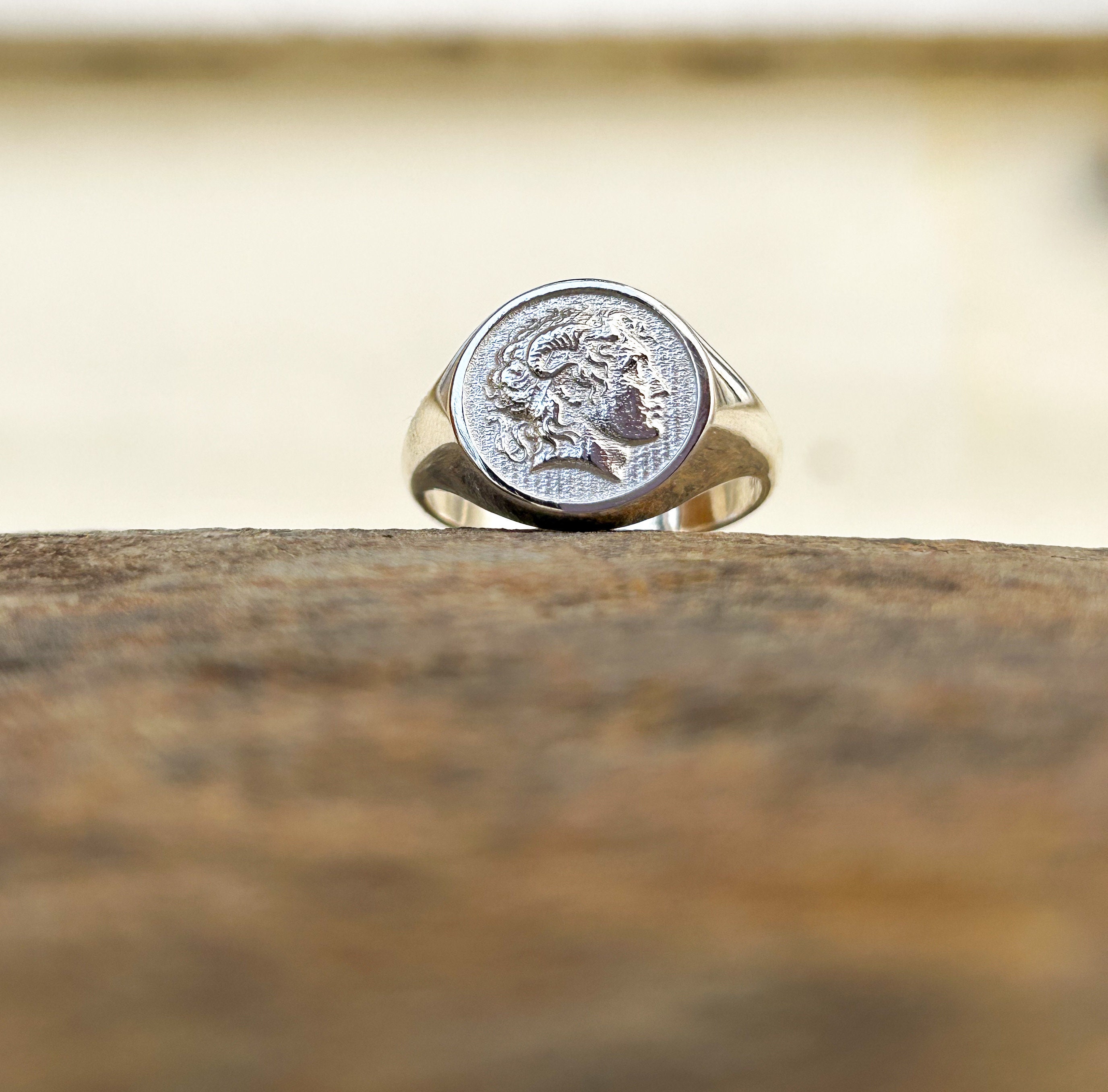 Alexander the Great Handmade Sterling Silver Signet Ring Greek ...