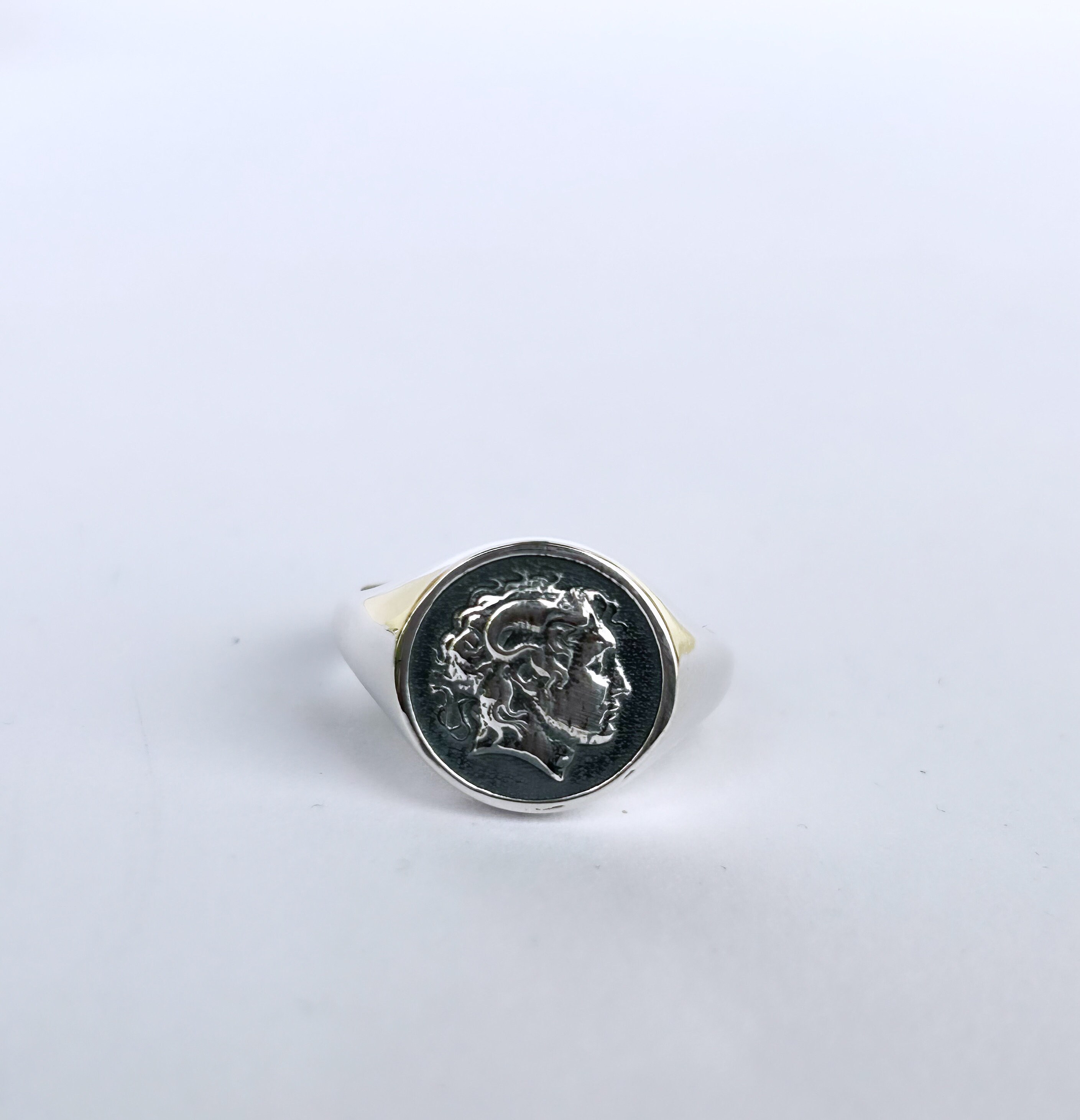 Alexander the Great Handmade Sterling Silver Signet Ring Greek ...
