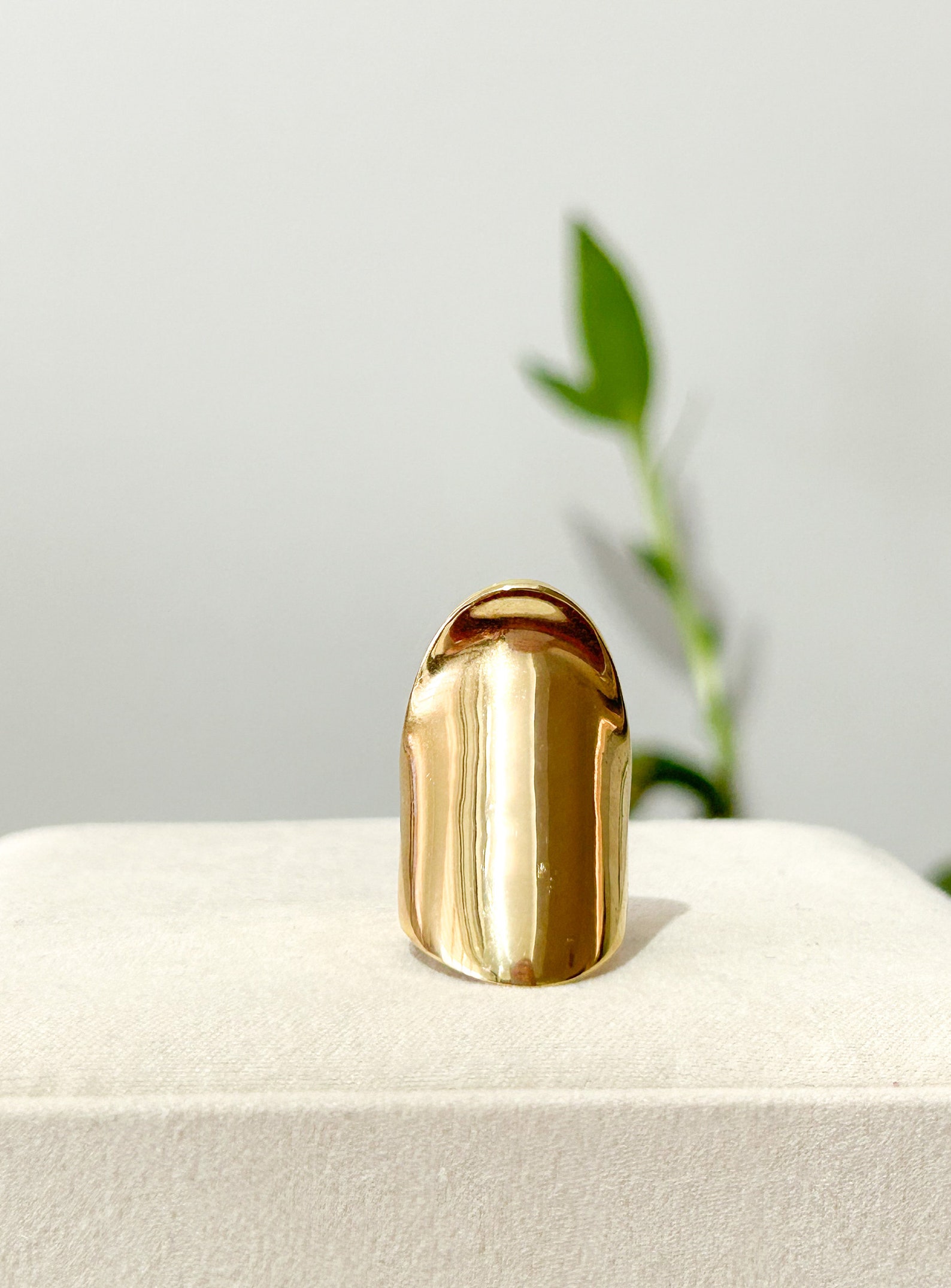 Full Finger Silver Ring Long Statement Chunky Ring Extra Wide Tube Ring ...