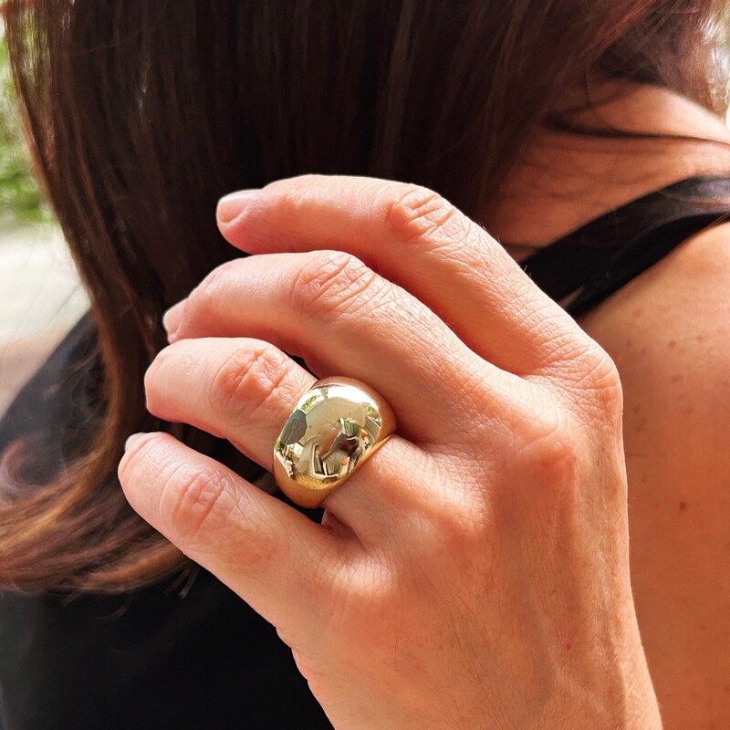 Chunky Gold Ring - Etsy