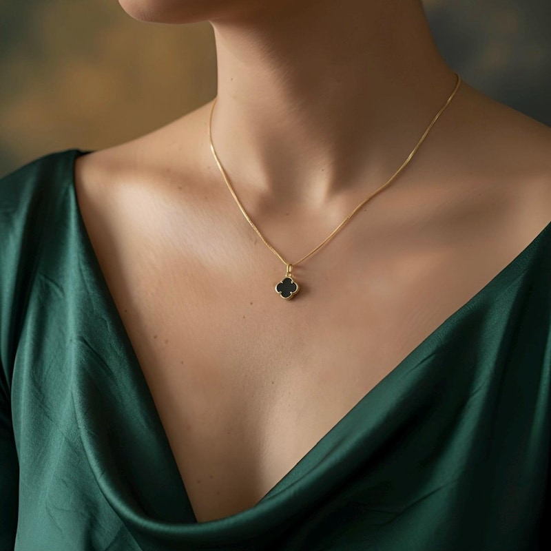 14k Onyx Clover - Etsy
