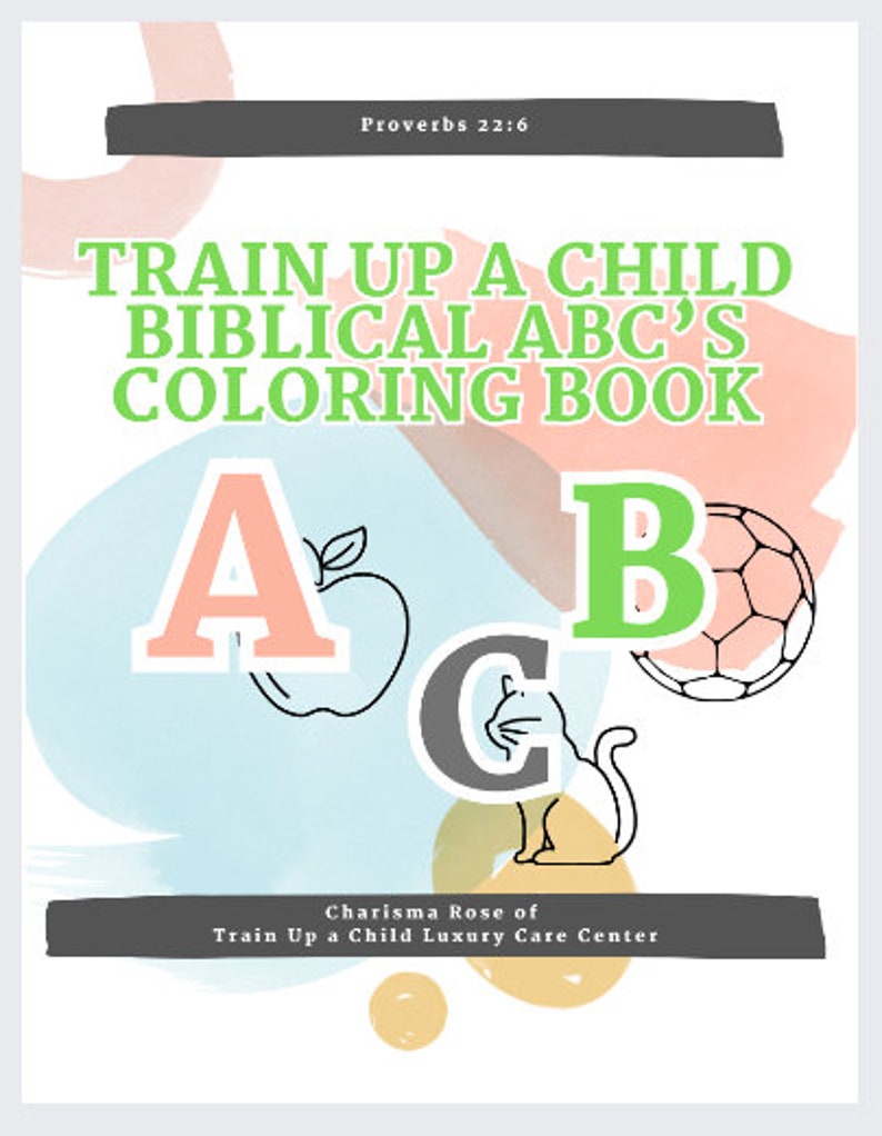 Train up a Child Biblical Abc's Coloring Book - Etsy