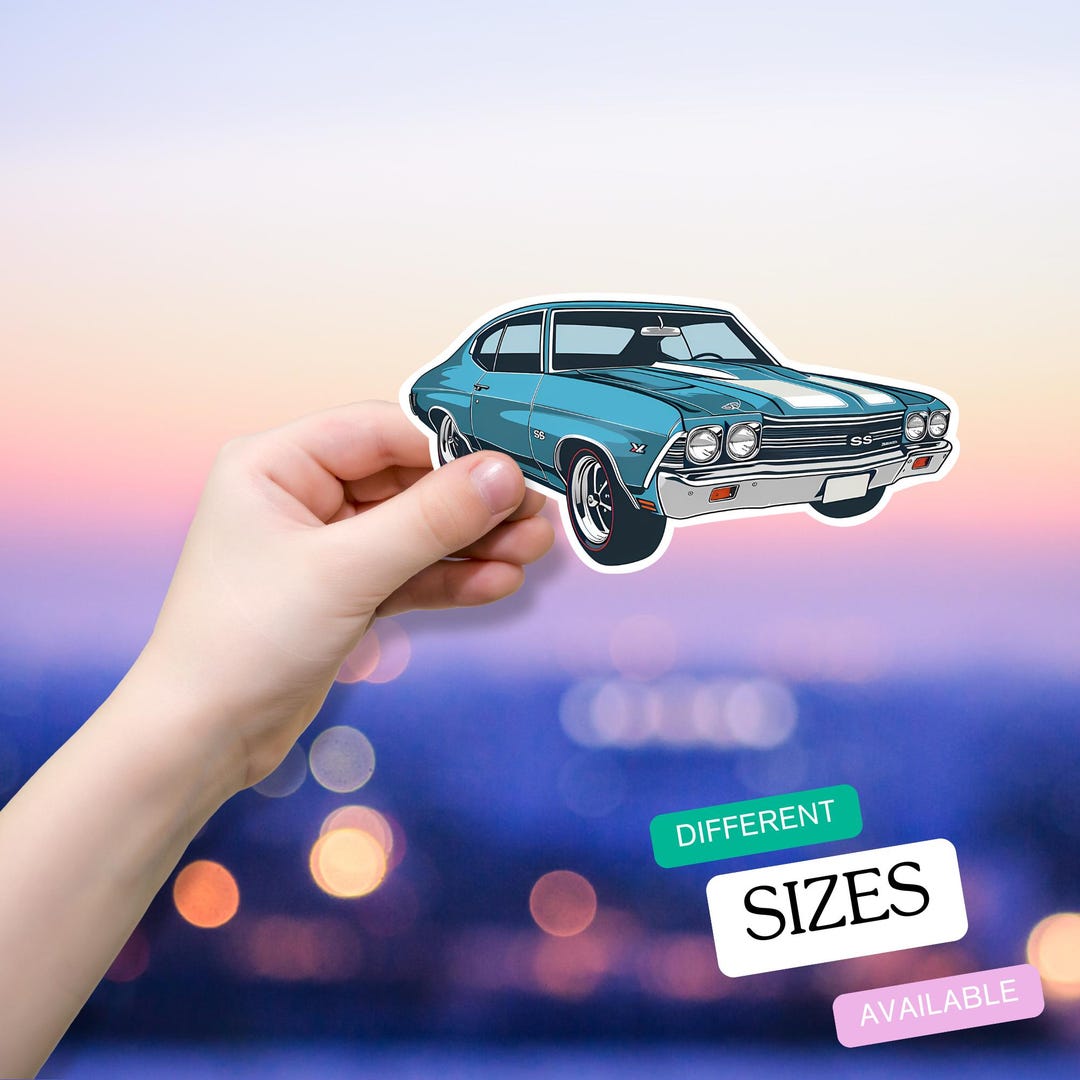 Classic Car Sticker Car Laptop Bumper Stickers Weather Resistant Tear ...