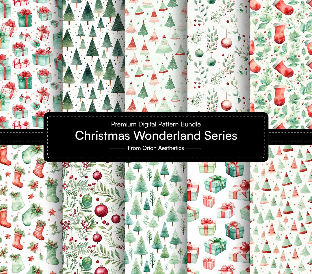Seamless Watercolor Christmas Digital Paper Christmas Digital - Etsy