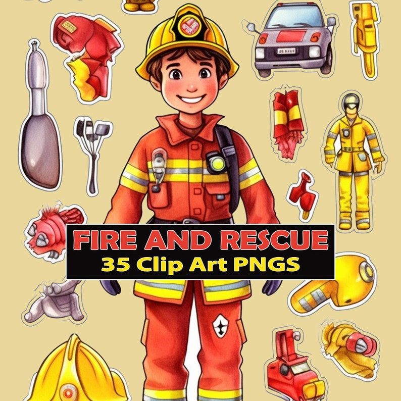 Firefighter Clipart Firefighter Png Fire Truck Png Sublimation Designs ...
