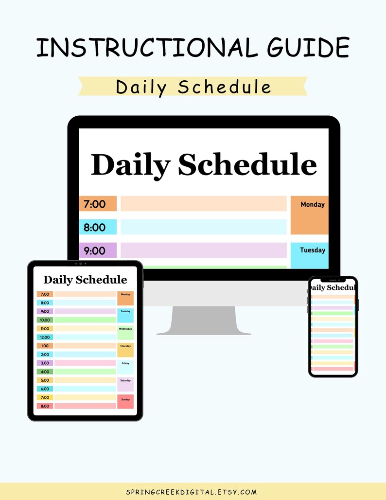 Daily Schedule - Fillable and Printable Pdf - Organize Your Day With ...