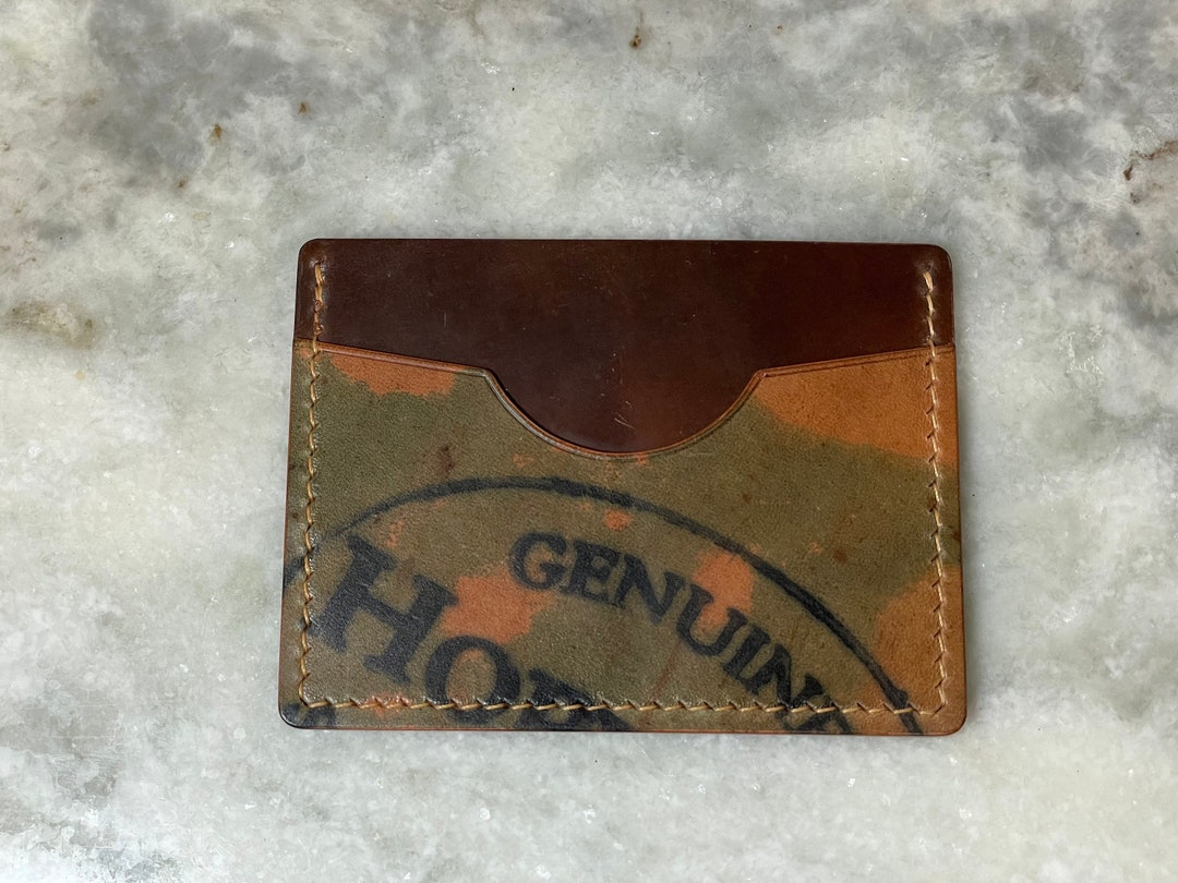 Horween Shell Cordovan 3 Pocket Card Holder Marbled Dark - Etsy