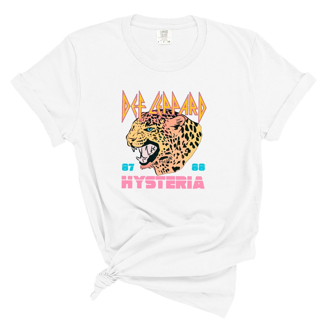 Vintage 80's Rock Band Tee Shirt Leppard Tshirt Rock and Roll Leopard ...