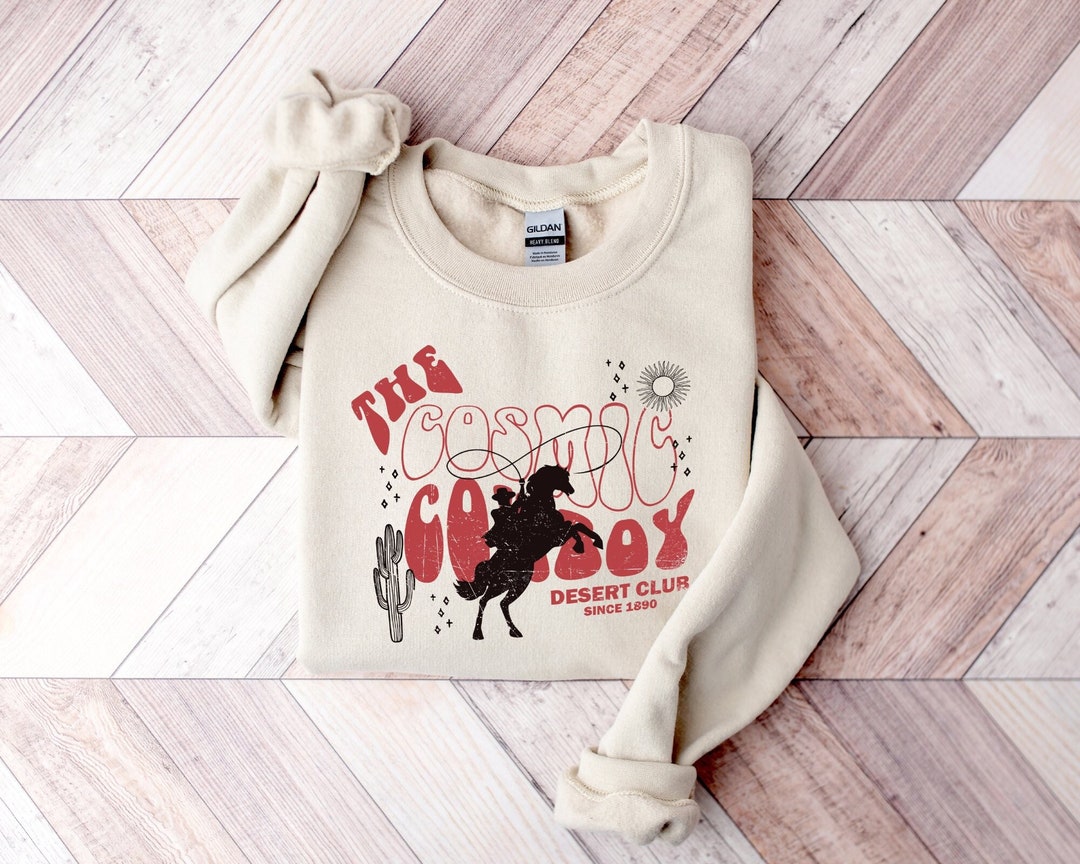 The Cosmic Cowboys Sweatshirt, Cowboys Western Sweatshirts, Distressed ...