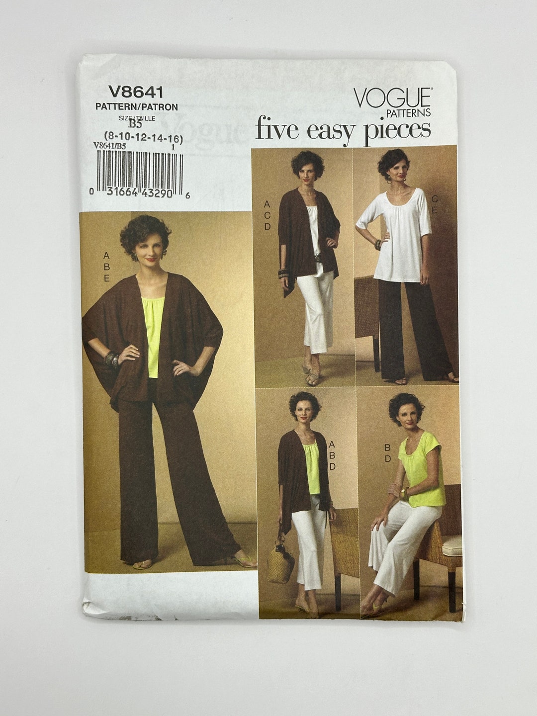 Vogue Five Easy Pieces Sewing Pattern V8641 (new, Unused) - Etsy