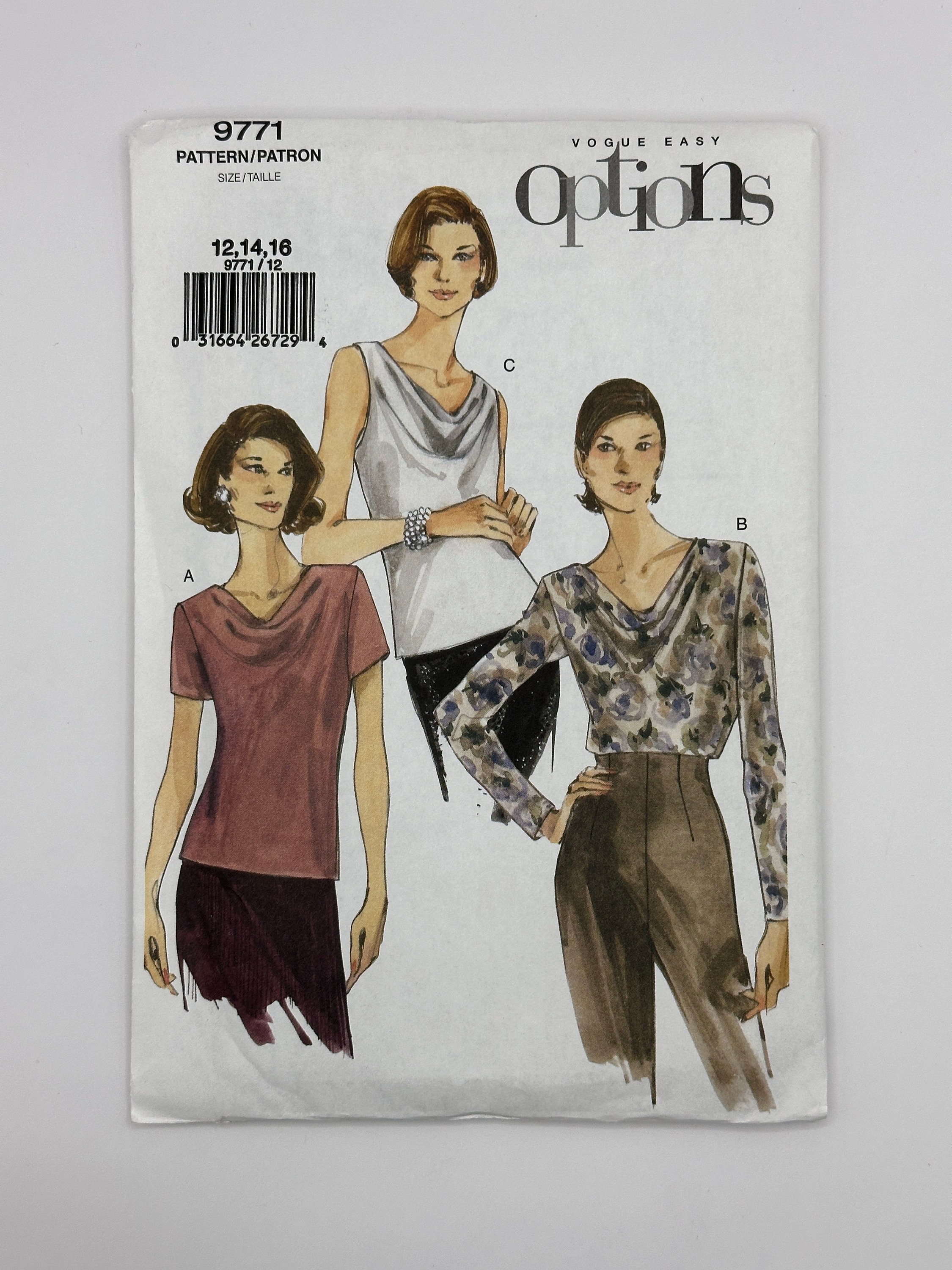 Vogue Options Design Sewing Pattern V9771 (new, Unused) - Etsy