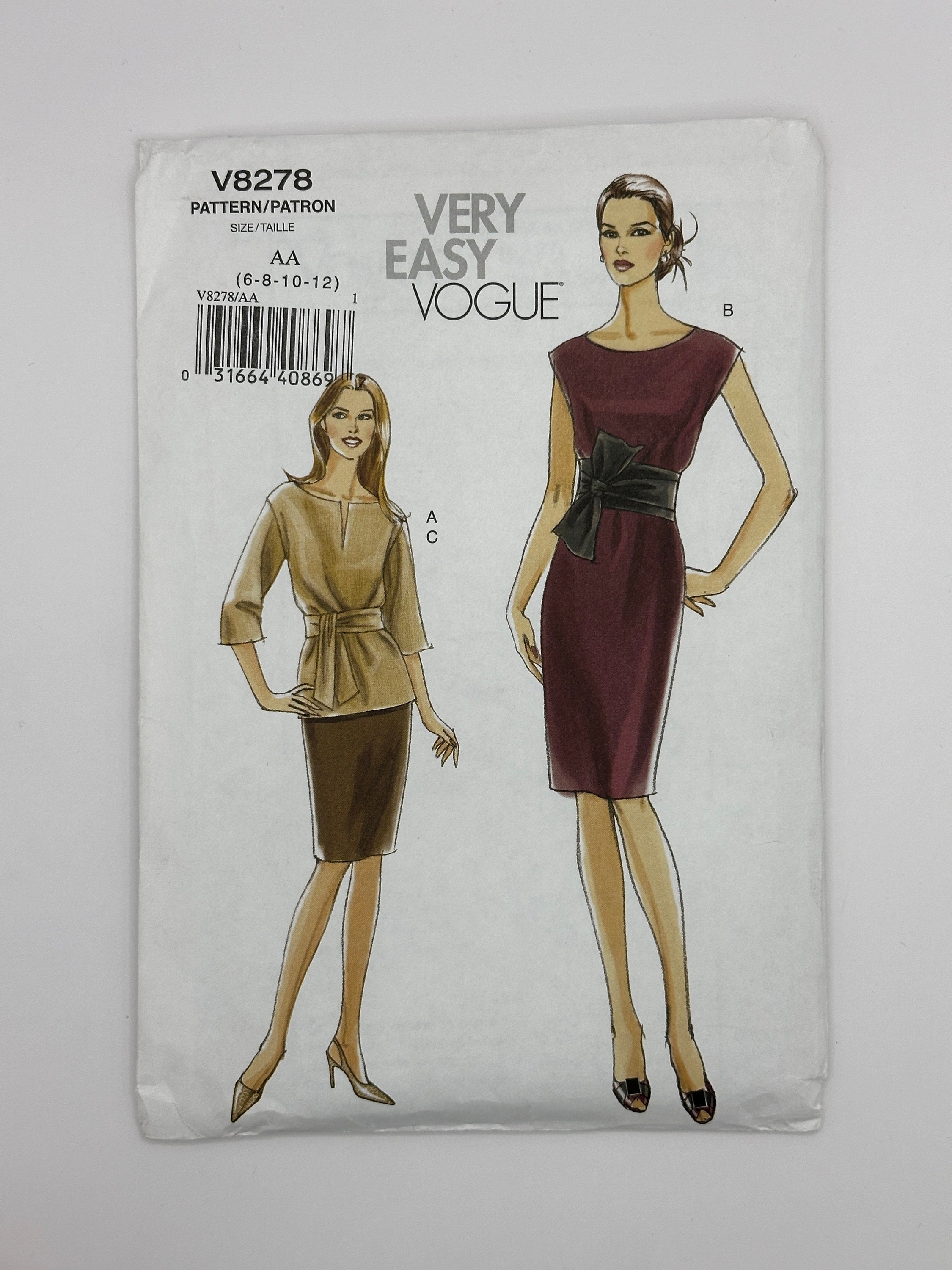 Vogue Very Easy Design Sewing Pattern V8278 (new, Unused) - Etsy