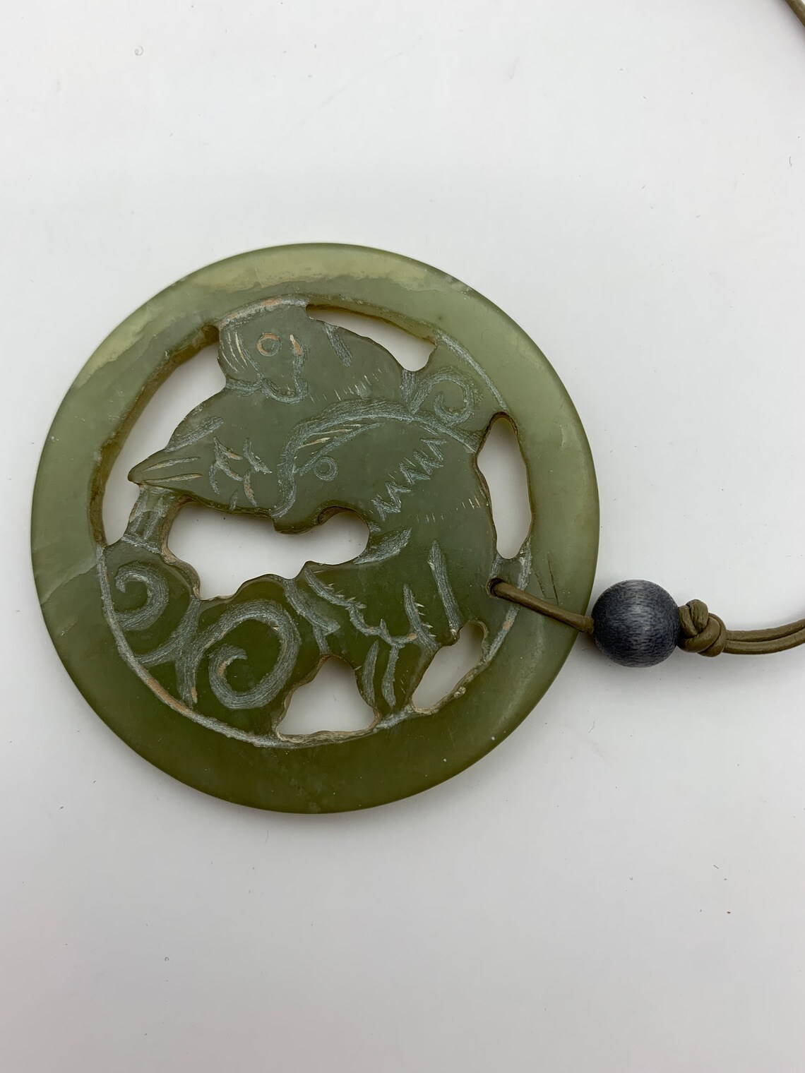 Old Chinese Jade Pendant Necklace - Etsy Canada