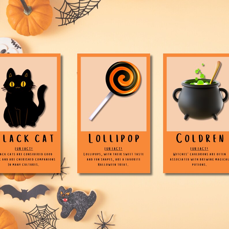 Digital Flashcards for Kids, Halloween Themed Flash Cards, Educational ...