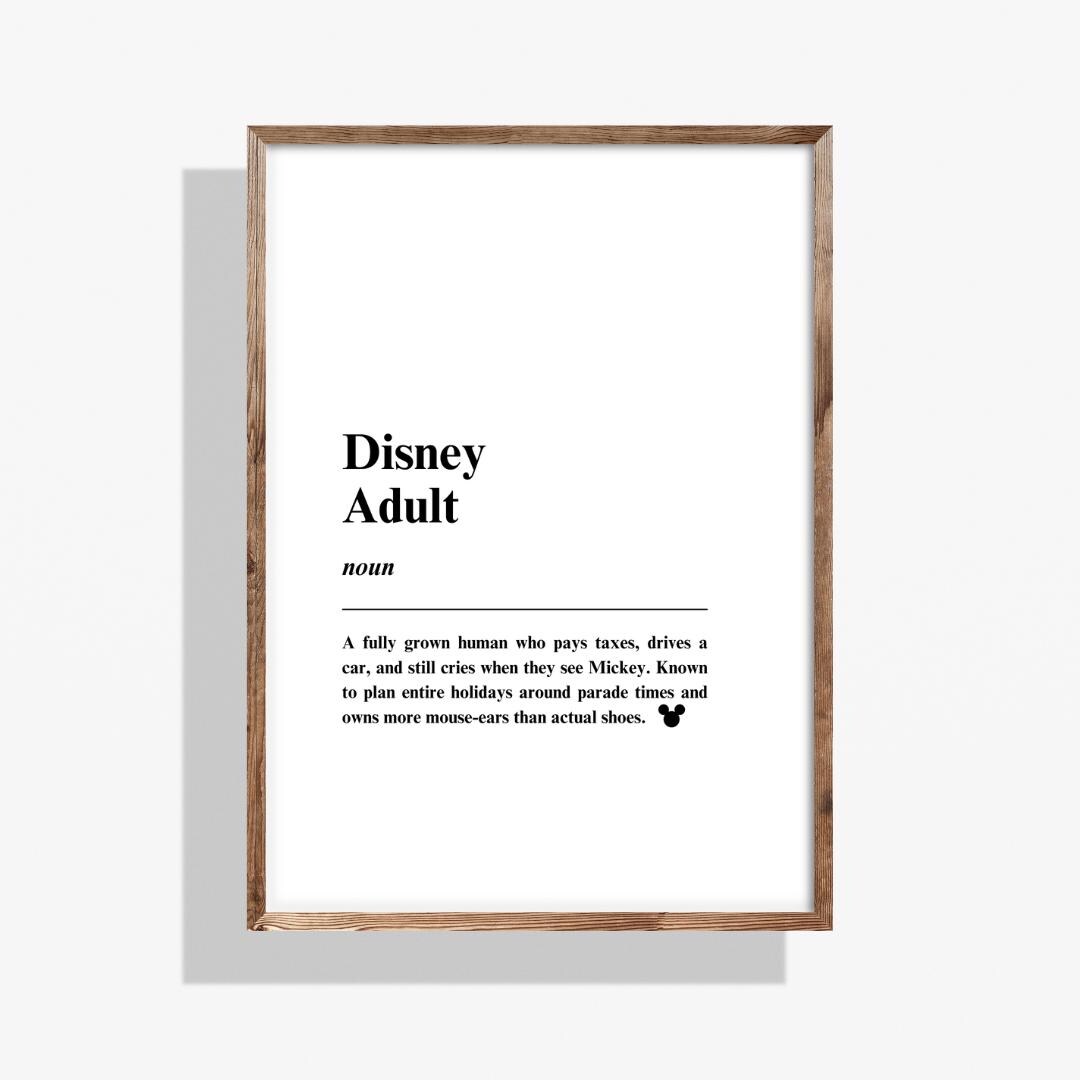 Disney Adult Definition Print: Funny Wall Art (digital Download A4 Size ...