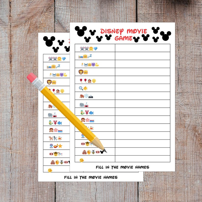 Emoji Disney Movie Game, Guess the Disney Movie, Emoji Game, Party Game ...