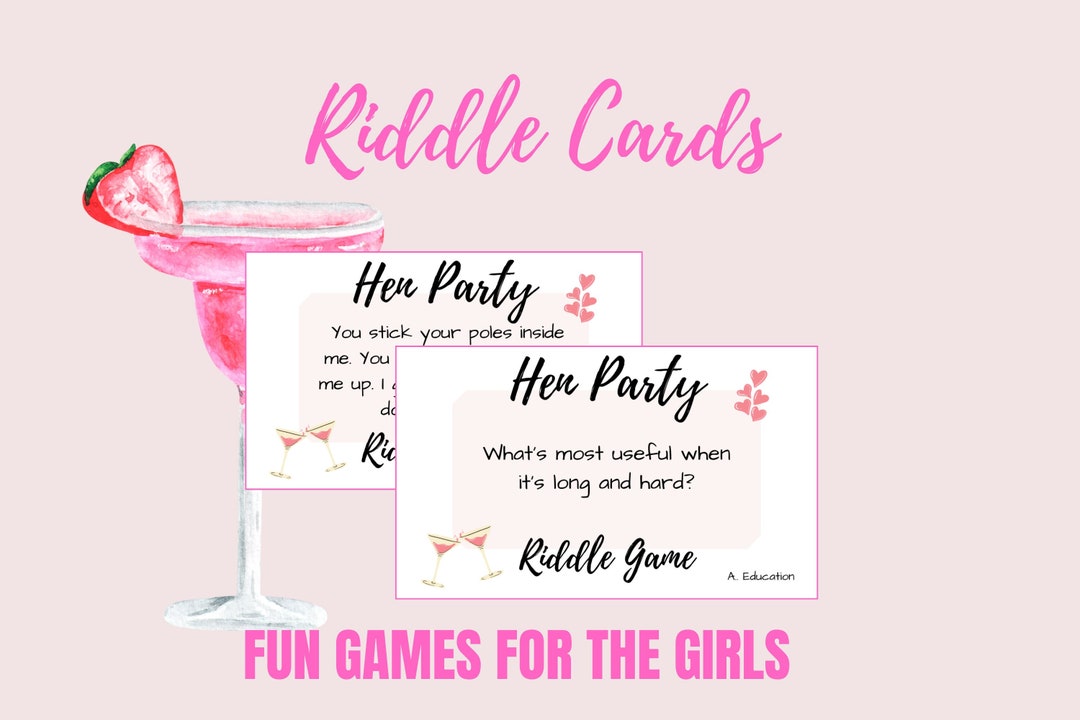 Riddle Hen Party Games, Girls Night Game. Party Games, Bachelorette ...