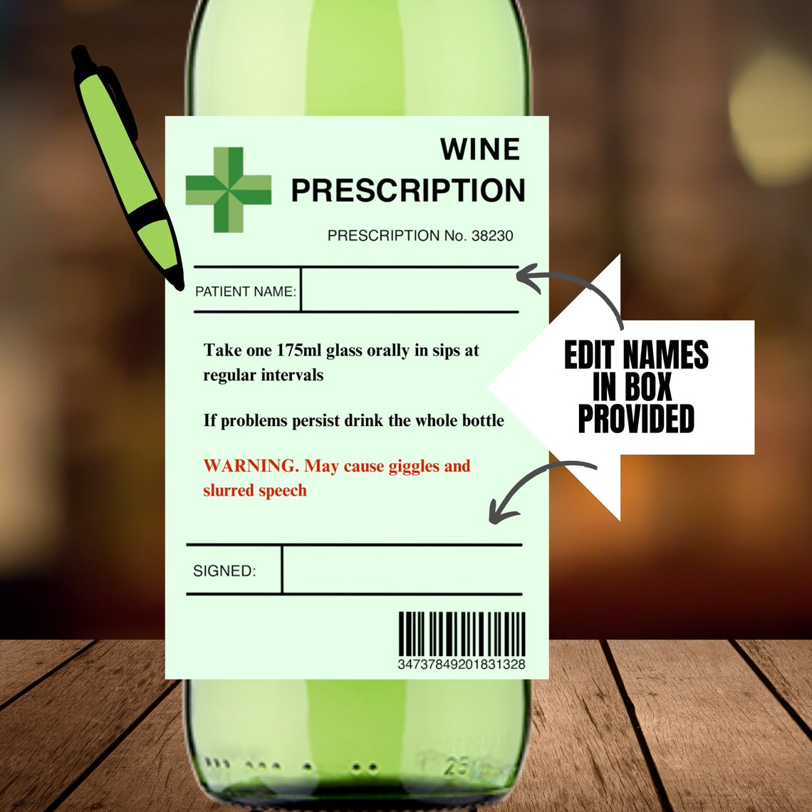 Prescription Label, Digital Download Label, Instant Access, Editable ...