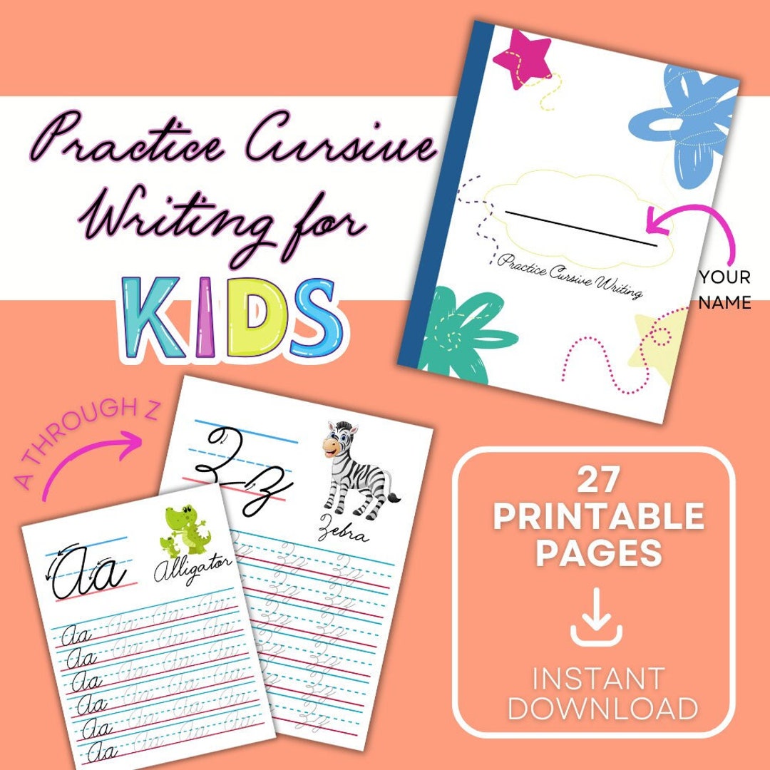 Kids Cursive Writing, Practice Handwriting, Kids Activity, School ...