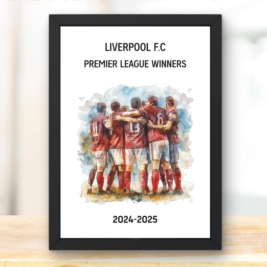 Liverpool Premiership Winners Poster 2025: Football Fan Gift (digital ...