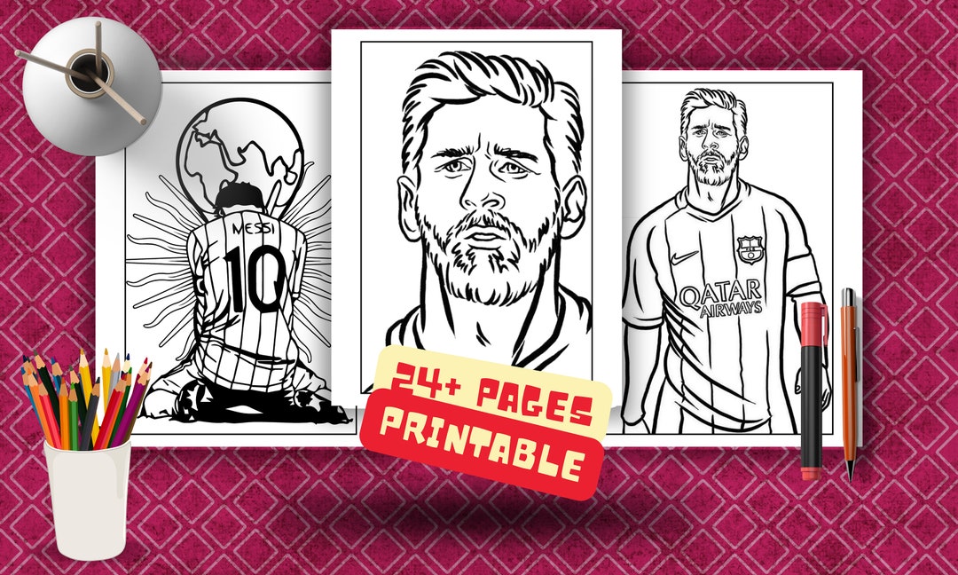 Messi Coloring Pages Lionel Messi Coloring Book 24 Coloring Pages for ...