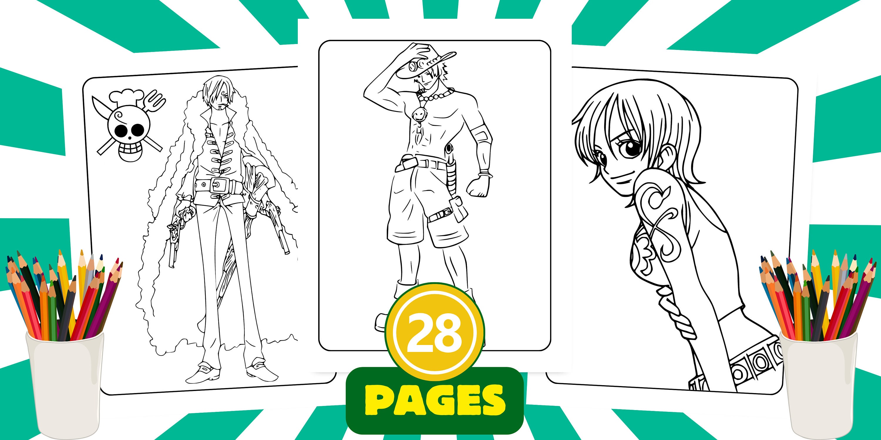 One Piece Coloring Book 28 Coloring Pages Printable Coloring Pages ...
