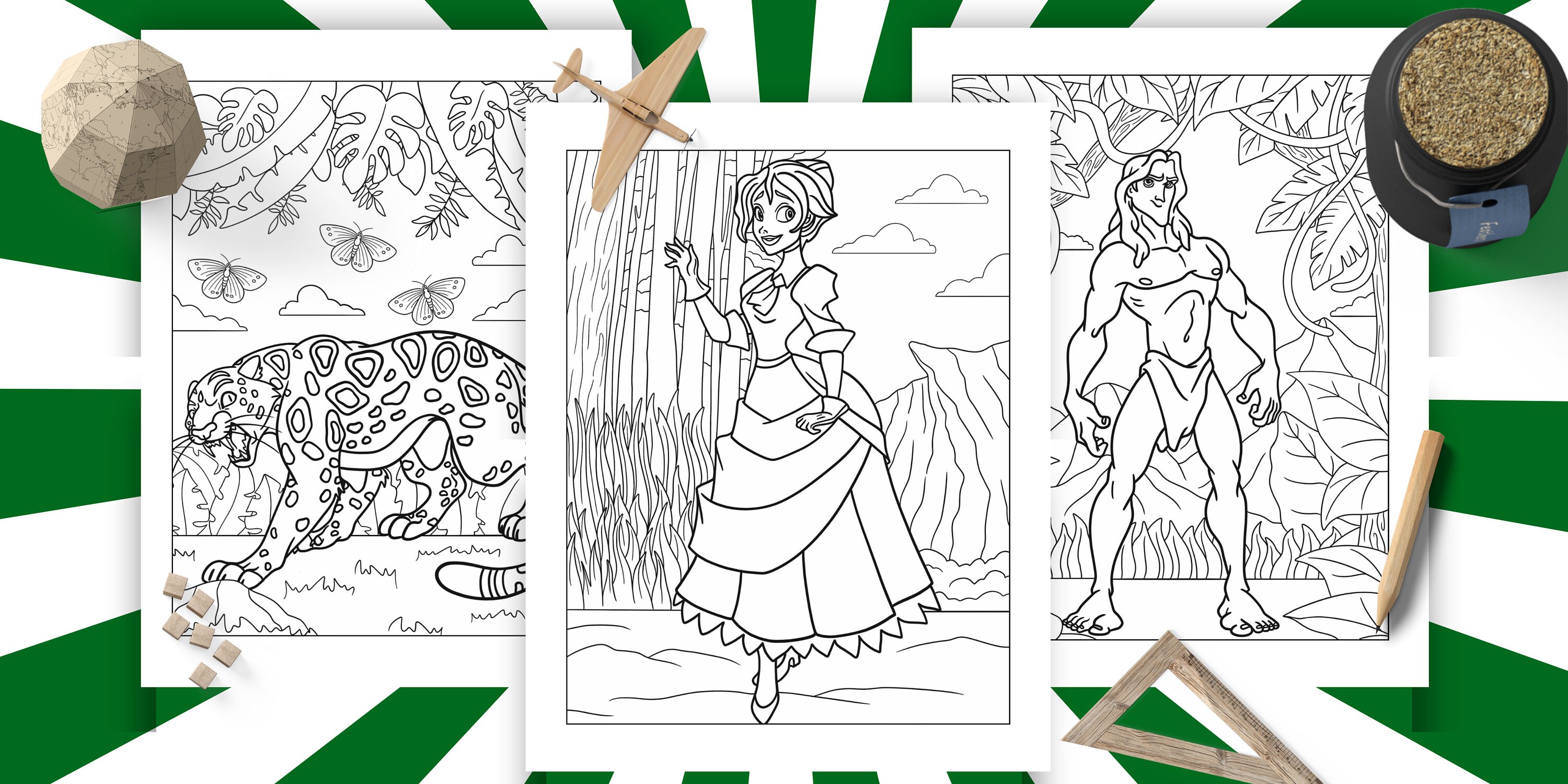 Tarzan Coloring Book, Tarzan Coloring Pages, Coloring for Kids, Adults ...
