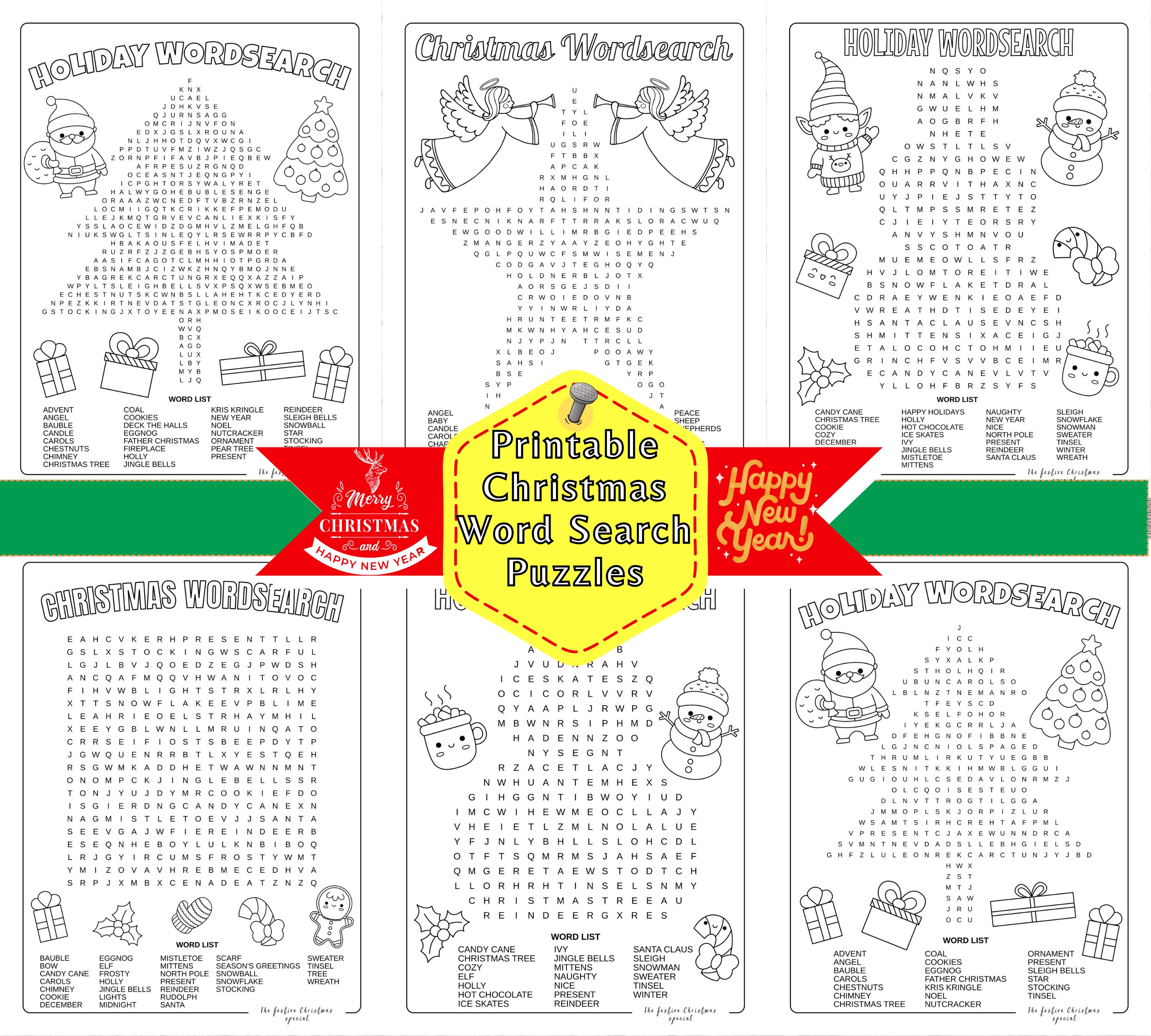 New Year Coloring Pages 2024 Christmas Word Scramble Christmas Word ...
