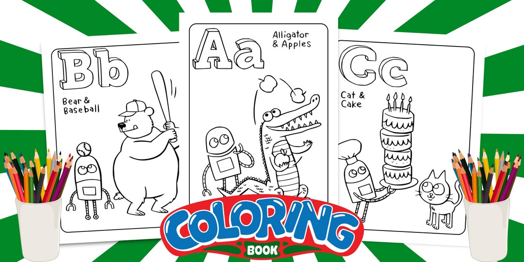 Storybots Alphabet Coloring Book 26 Coloring Pages and Recognizing ...