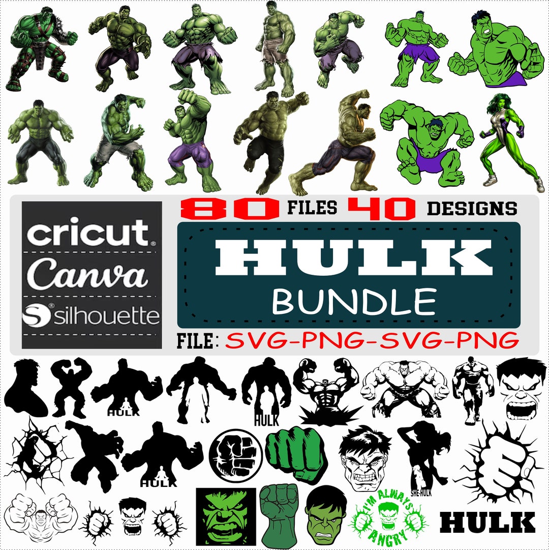 Hulk Mega Bundle Svg, Hulk Png, Hulk Clipart, Hulk Svg for Cricut ...