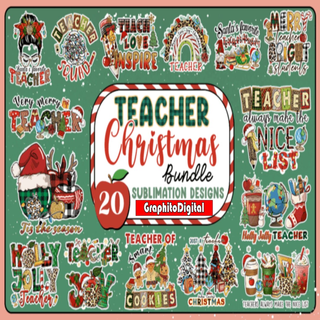 Teacher Christmas Svg Png Bundle Retro Teaching Little - Etsy