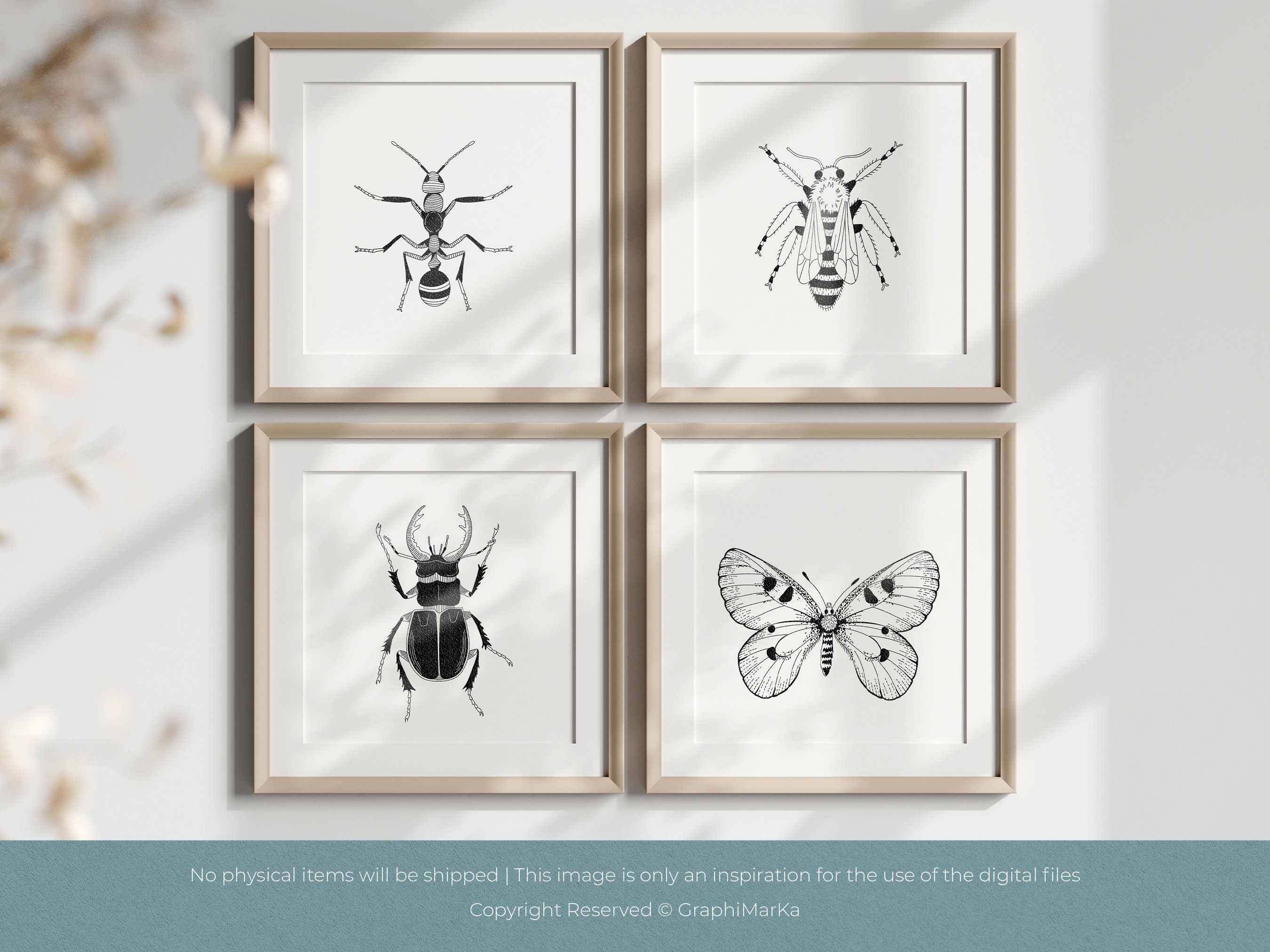 20 Insects SVG PNG Bundle Bugs Butterfly - Etsy