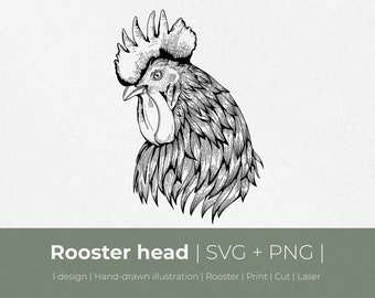 Rooster Head SVG, Rooster PNG, Chicken Svg Cut File, Cricut File, for ...