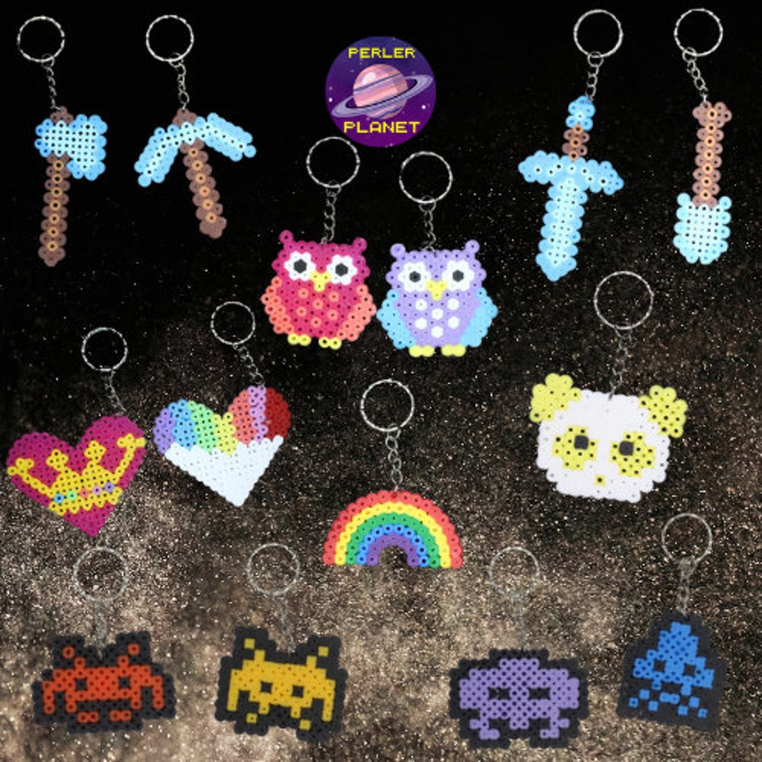 Hama/perler Bead Pixel Art Keyrings 2 - Etsy UK