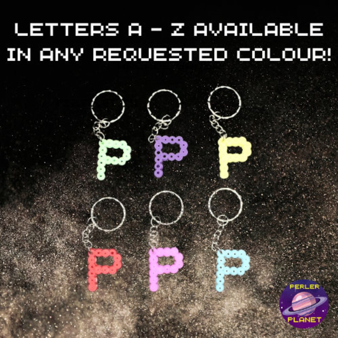 Hama/perler Bead Pixel Letter Keyrings - Etsy